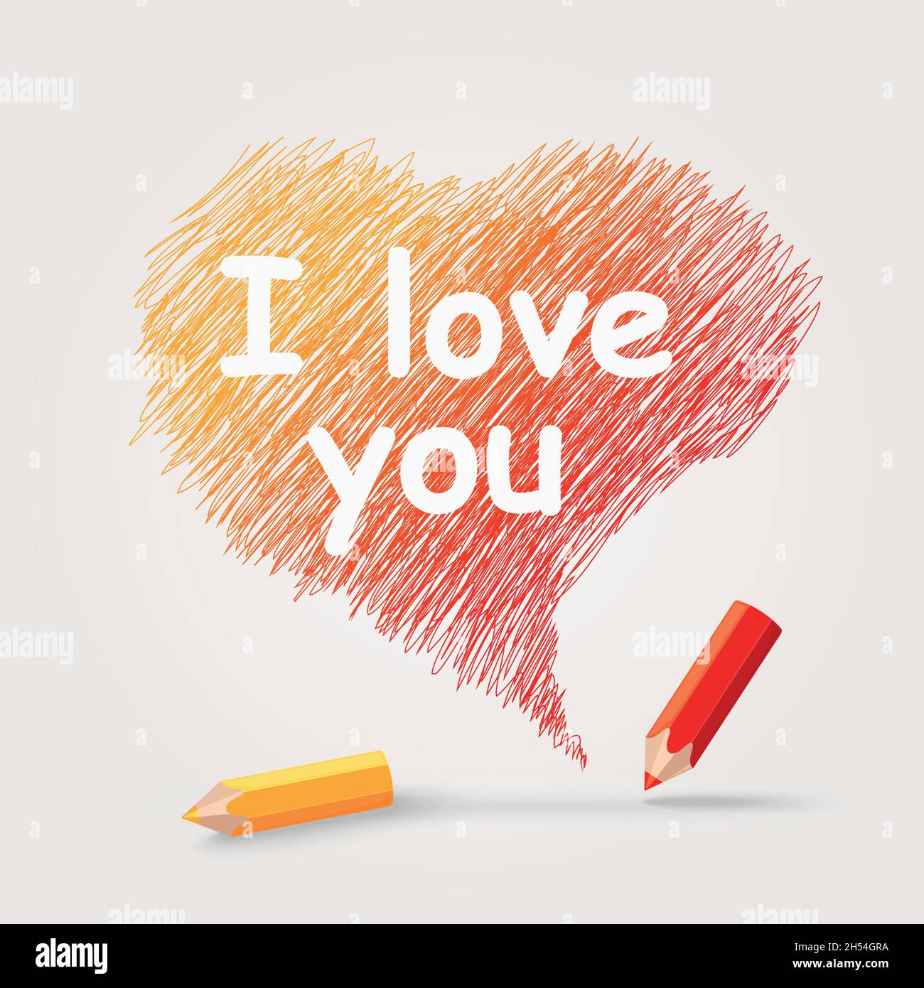 Colored pencils text I love you eps 10 Stock Vector Image & Art - Alamy