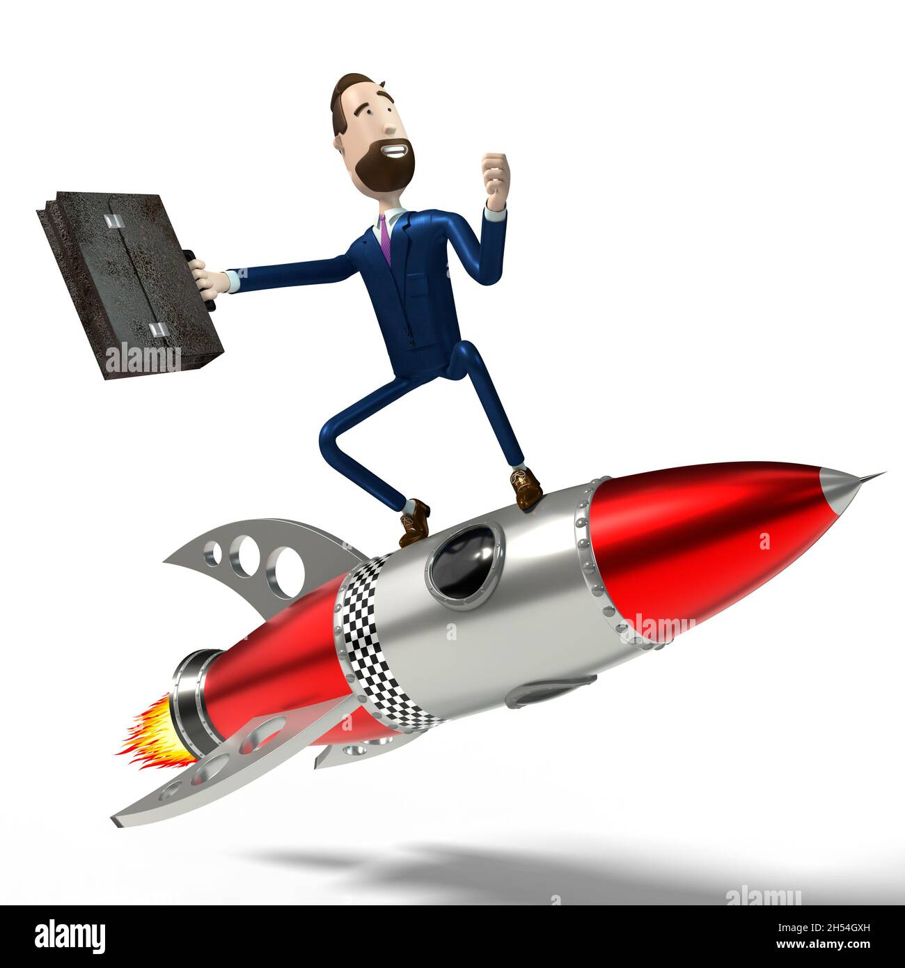Cartoon illustration flying missile funny hi-res stock photography and ...
