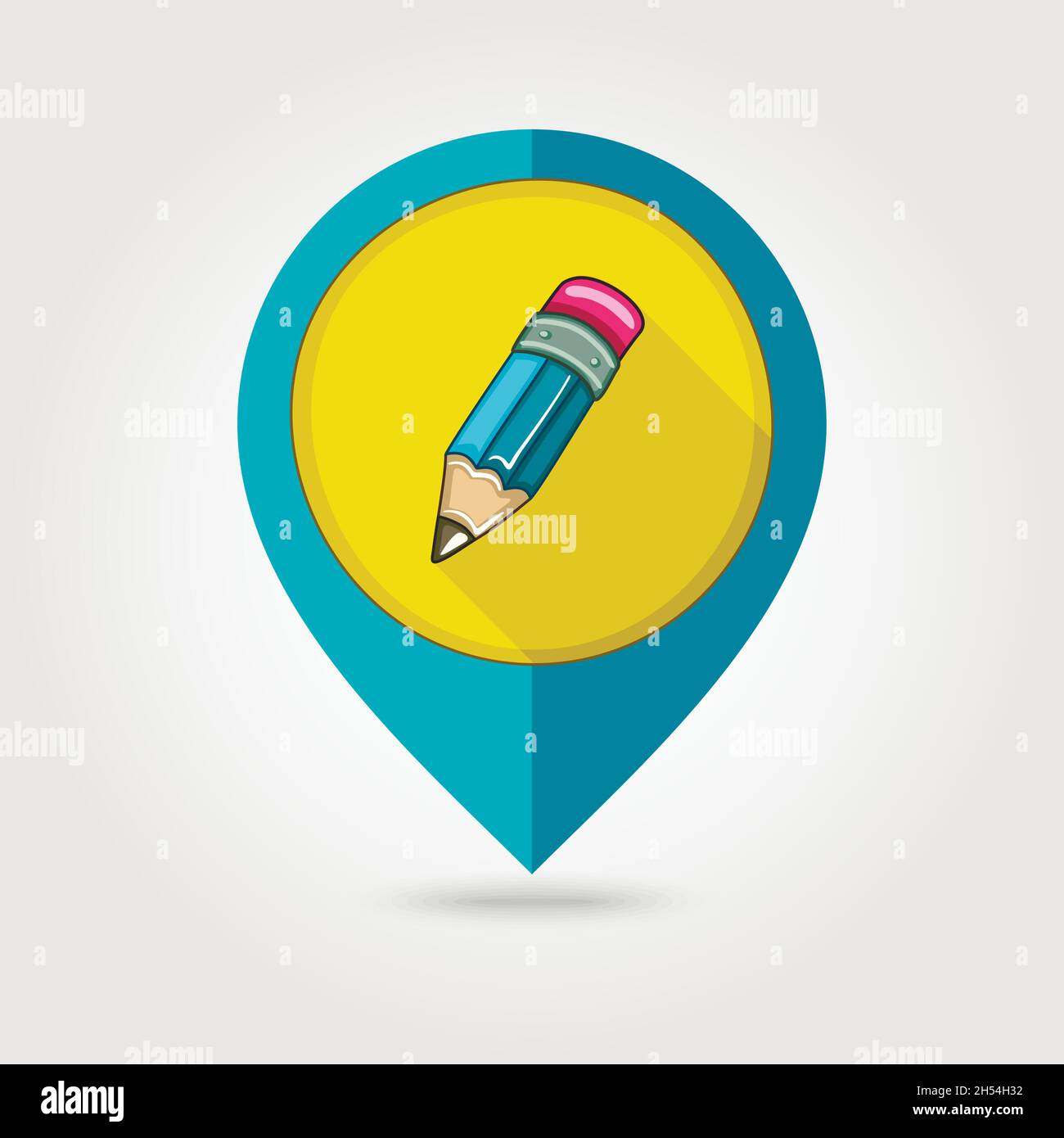 Pencil flat mapping pin icon, vector illustration eps 10 Stock Vector ...