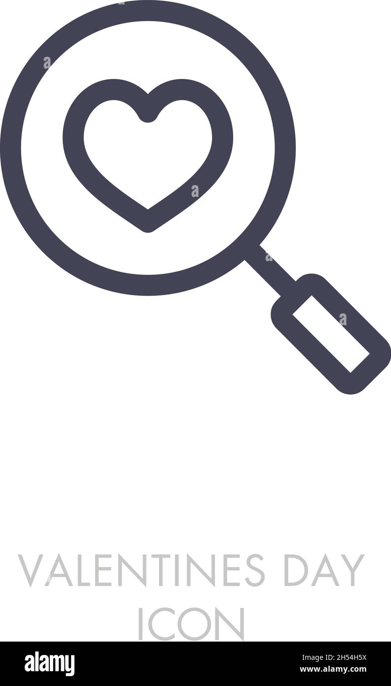 Heart search icon. Valentines day symbol. Vector illustration, romance ...
