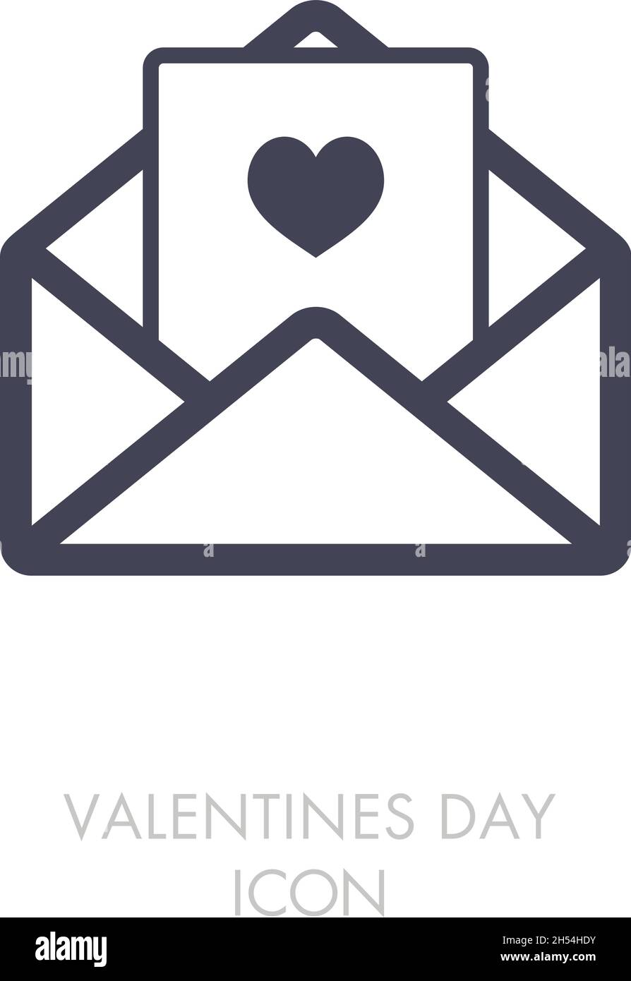 Happy Valentine day Card in envelope icon. Heart sign, symbol background wallpaper for Love ...