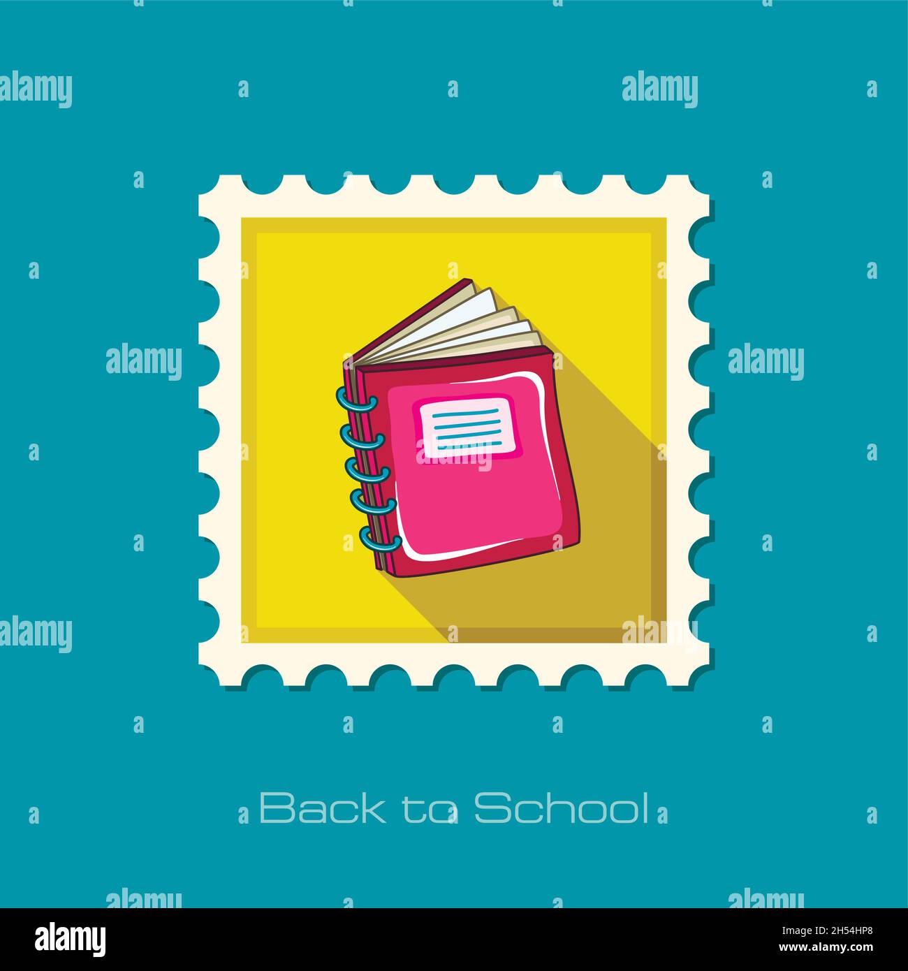 Notebook flat stamp, vector illustration eps 10 Stock Vector Image ...