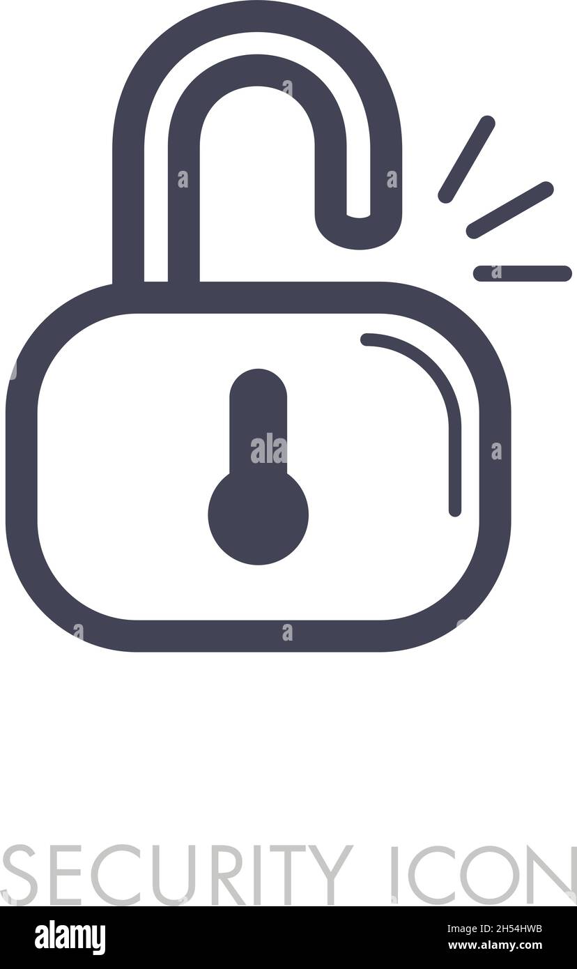 Unlock icon. Access to the user. Security sign. Graph symbol for your ...