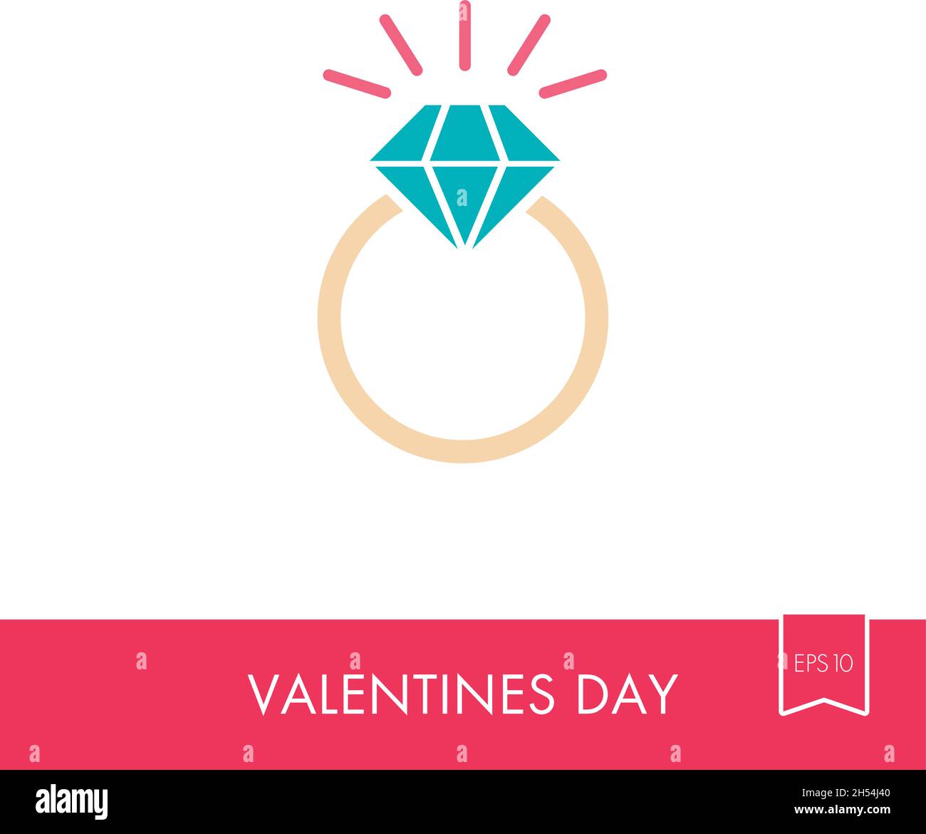 Wedding ring with a diamond icon. Valentines day symbol. Vector ...