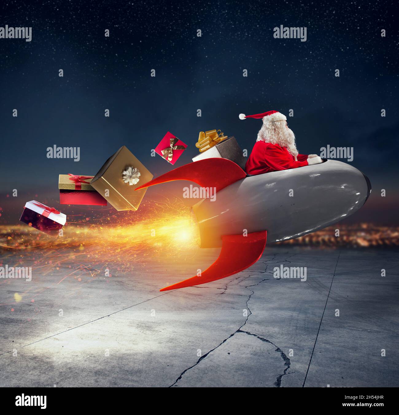 Santa rocket hi-res stock photography and images - Alamy