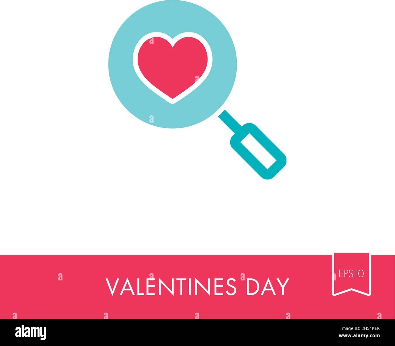 Heart search icon. Valentines day symbol. Vector illustration, romance ...