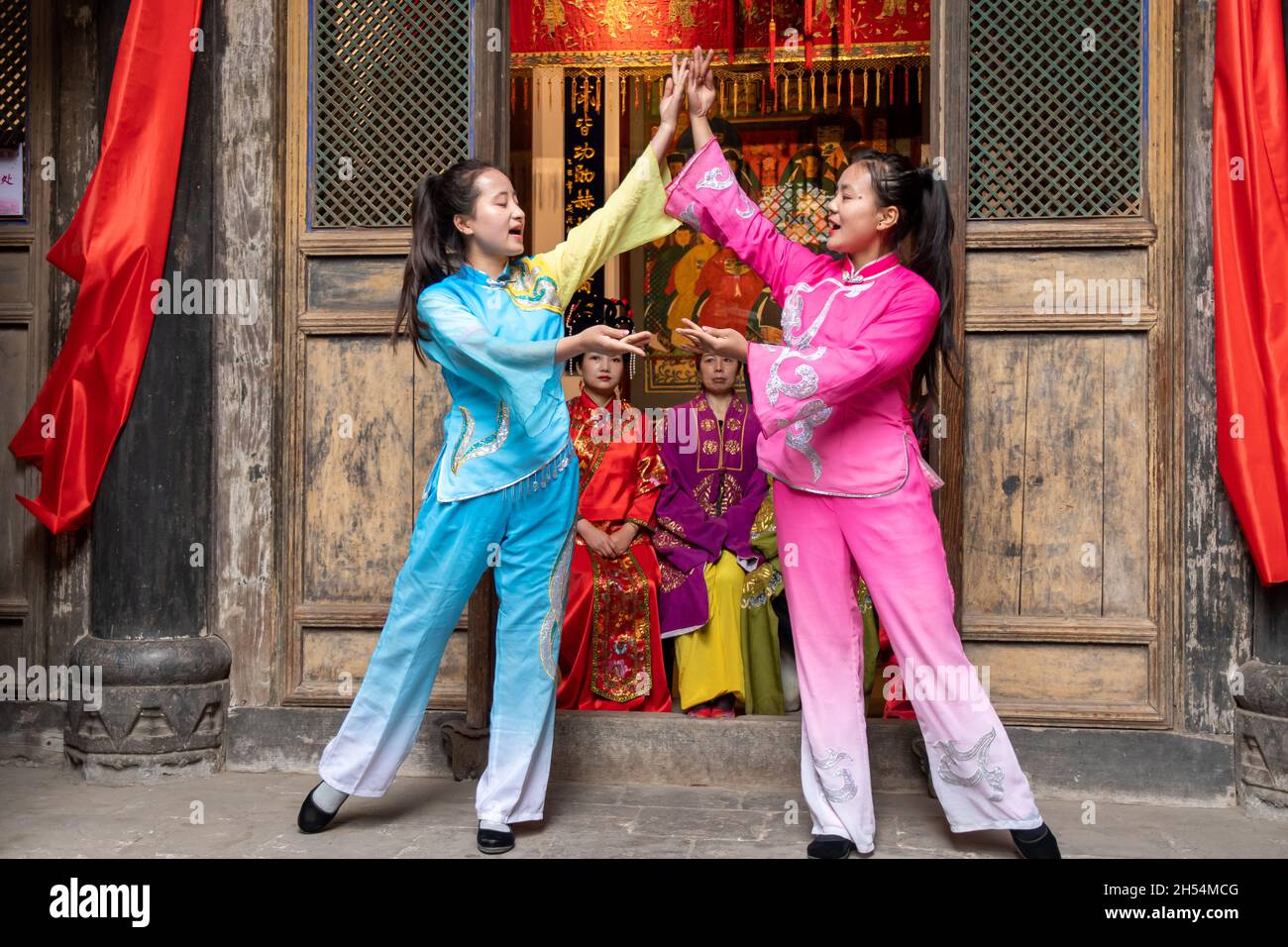 The 14th century Dangjia Village in Shaanxi Province performs a re ...