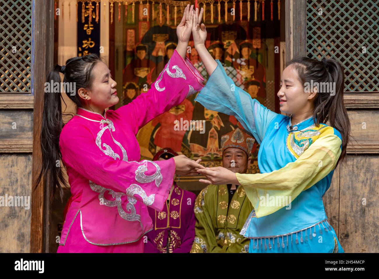 The 14th century Dangjia Village in Shaanxi Province performs a re ...