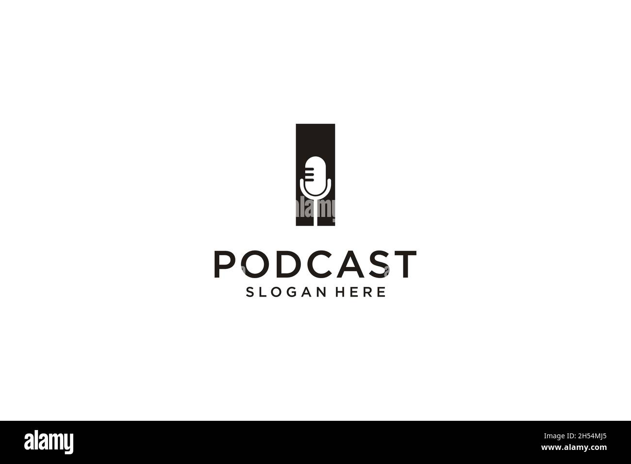 initial letter I with microphone podcast logo design template vector ...