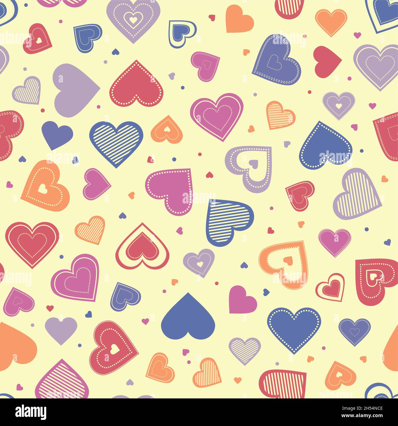 Seamless pattern with hearts. Valentines Day background. Stylish ...