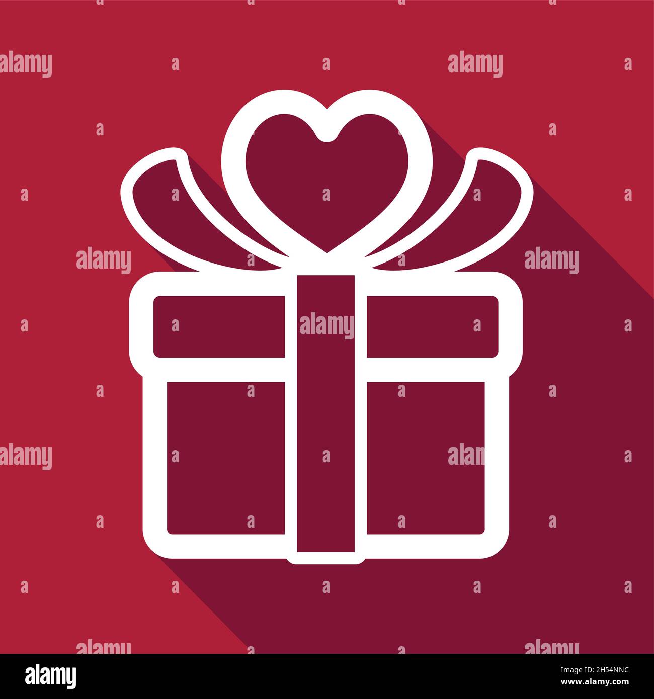 Gift box sign icon. Present with heart love symbol. Valentines day ...