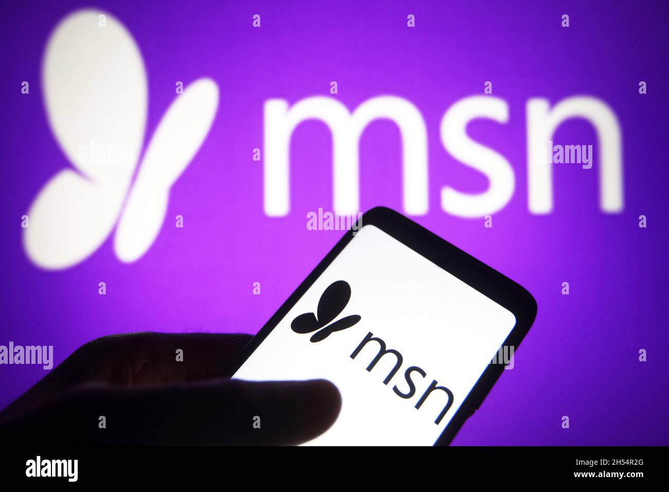 In this photo illustration a MSN (Microsoft Network) logo is seen on a ...