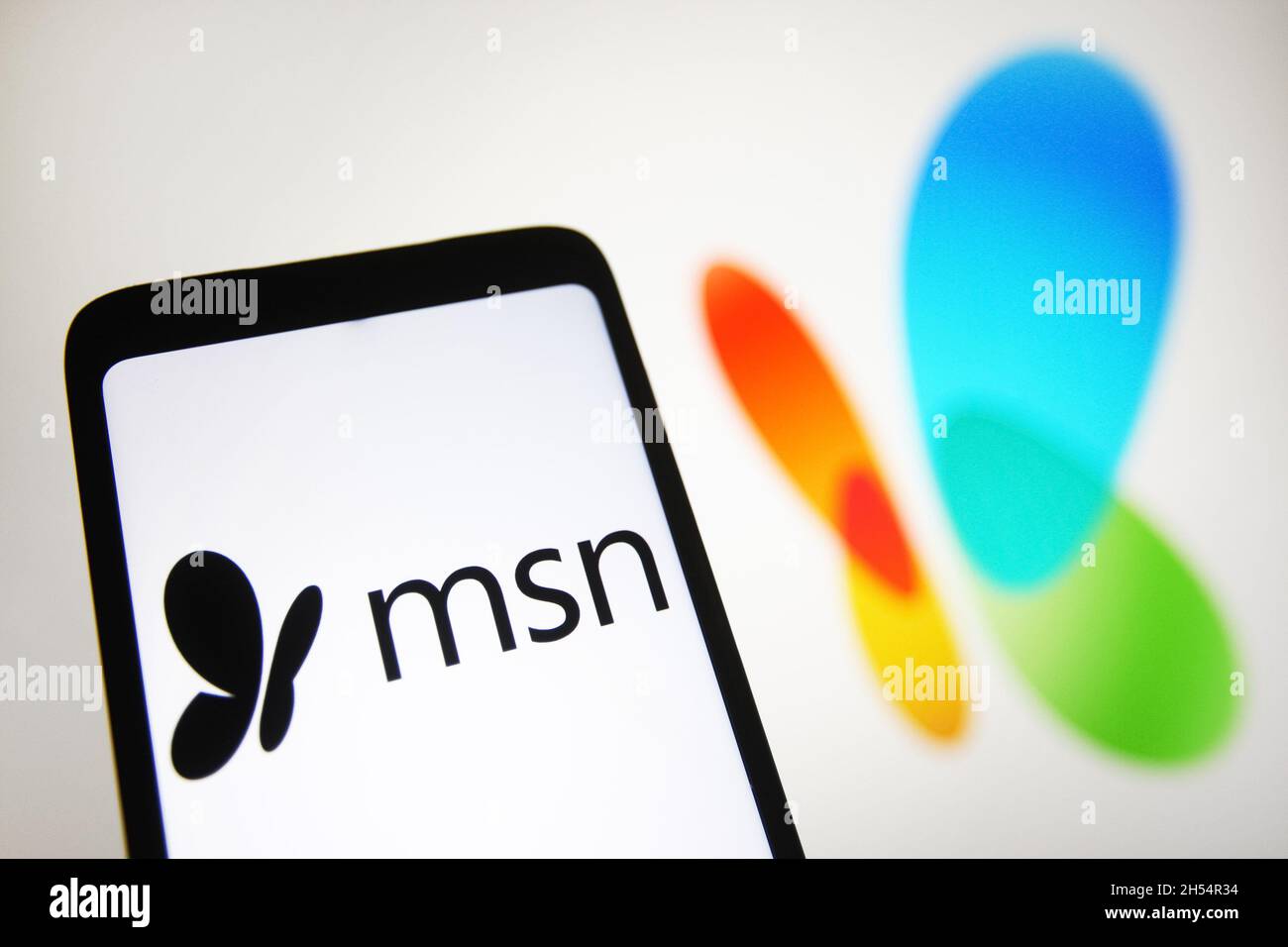 In this photo illustration a MSN (Microsoft Network) logo is seen on a ...