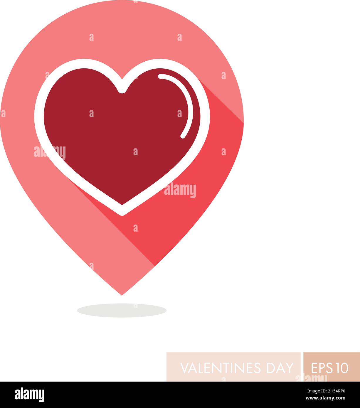 Heart pin map icon, Love symbol Valentine Day. Map pointer. Vector ...