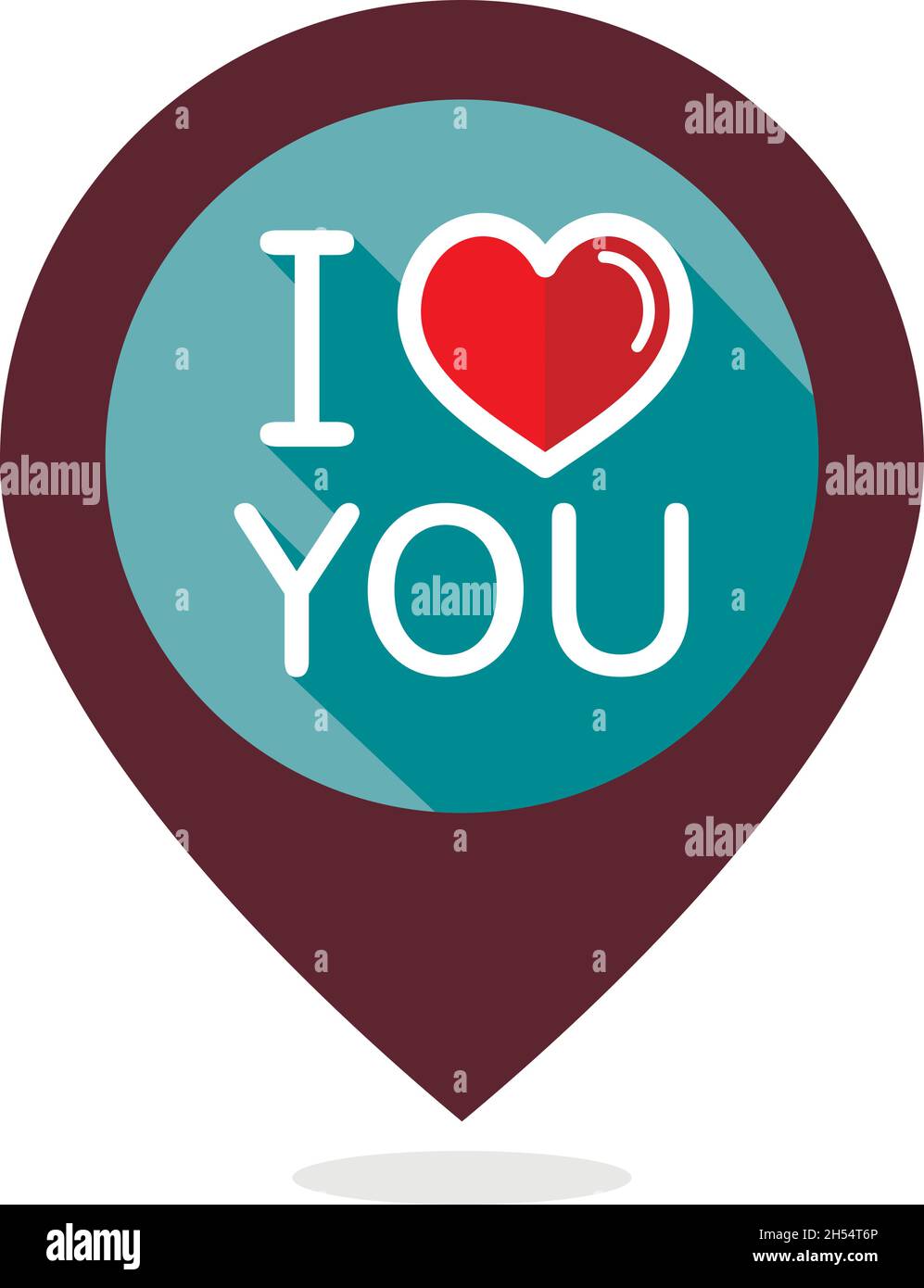Lettering I love you pin map icon. Valentines day symbol. Map pointer ...