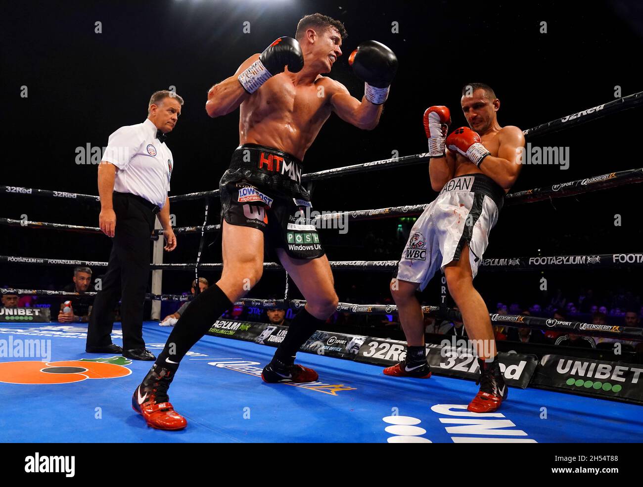 Nathan Heaney (left) in action against Sladan Janjanin during The ...