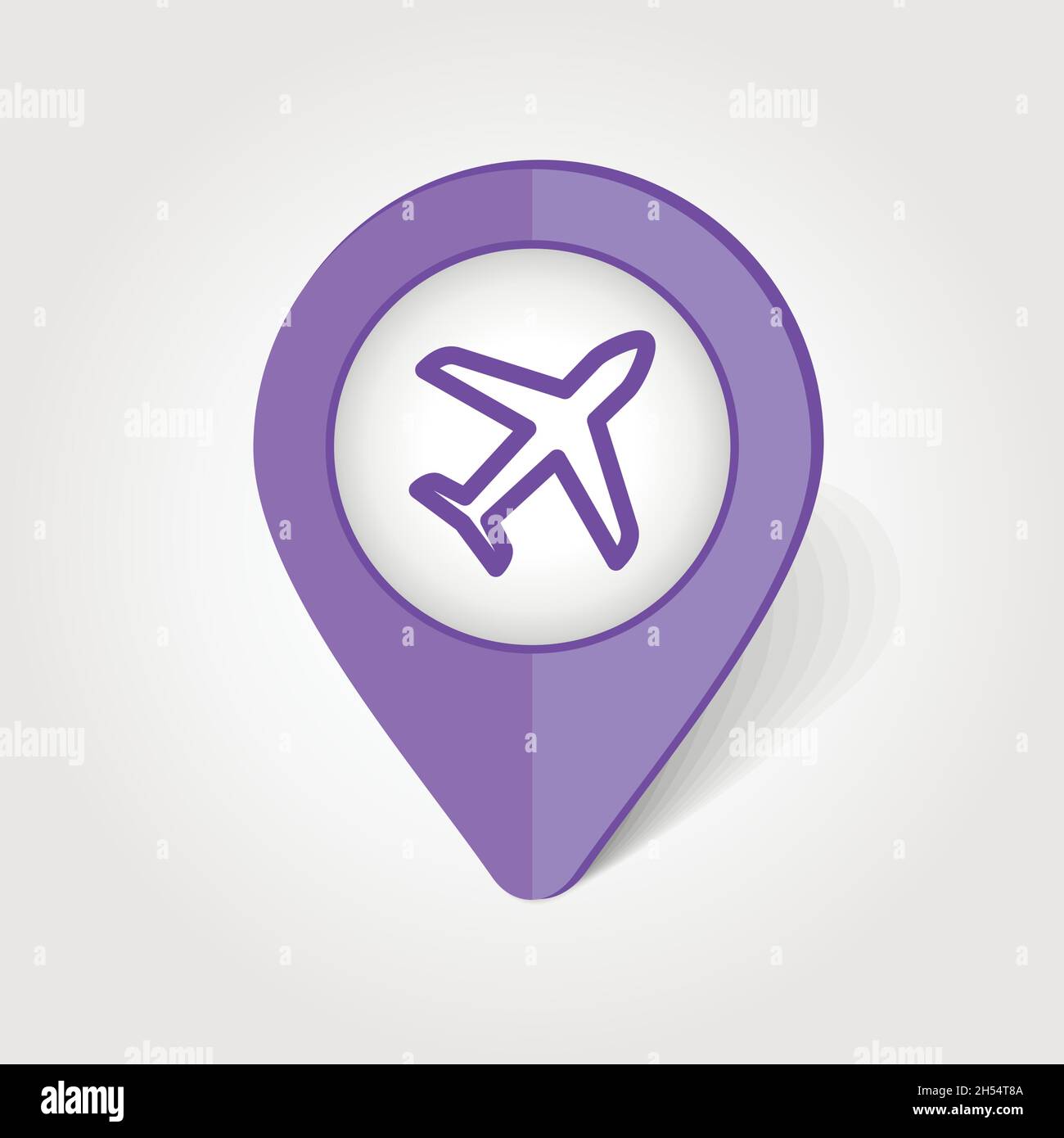 Aircraft, Plane, Airplane map pin icon, map pointer, vector ...
