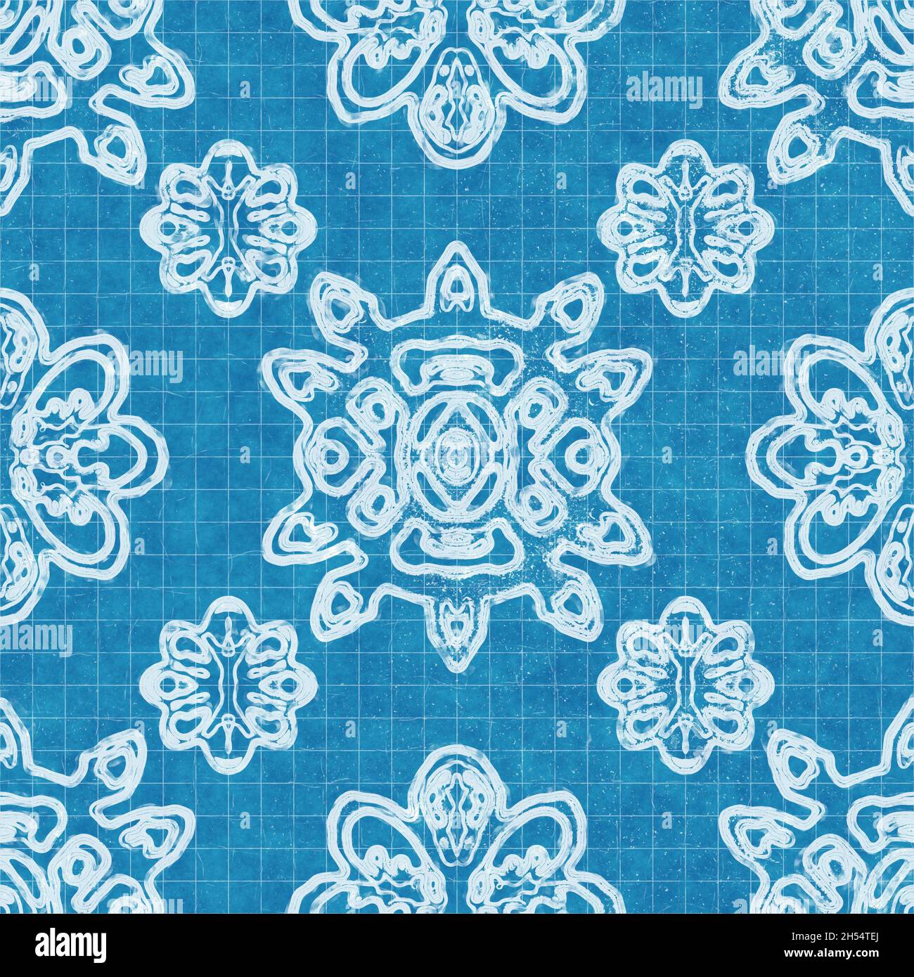 Seamless bright blue blueprint pattern for textile and print Stock ...