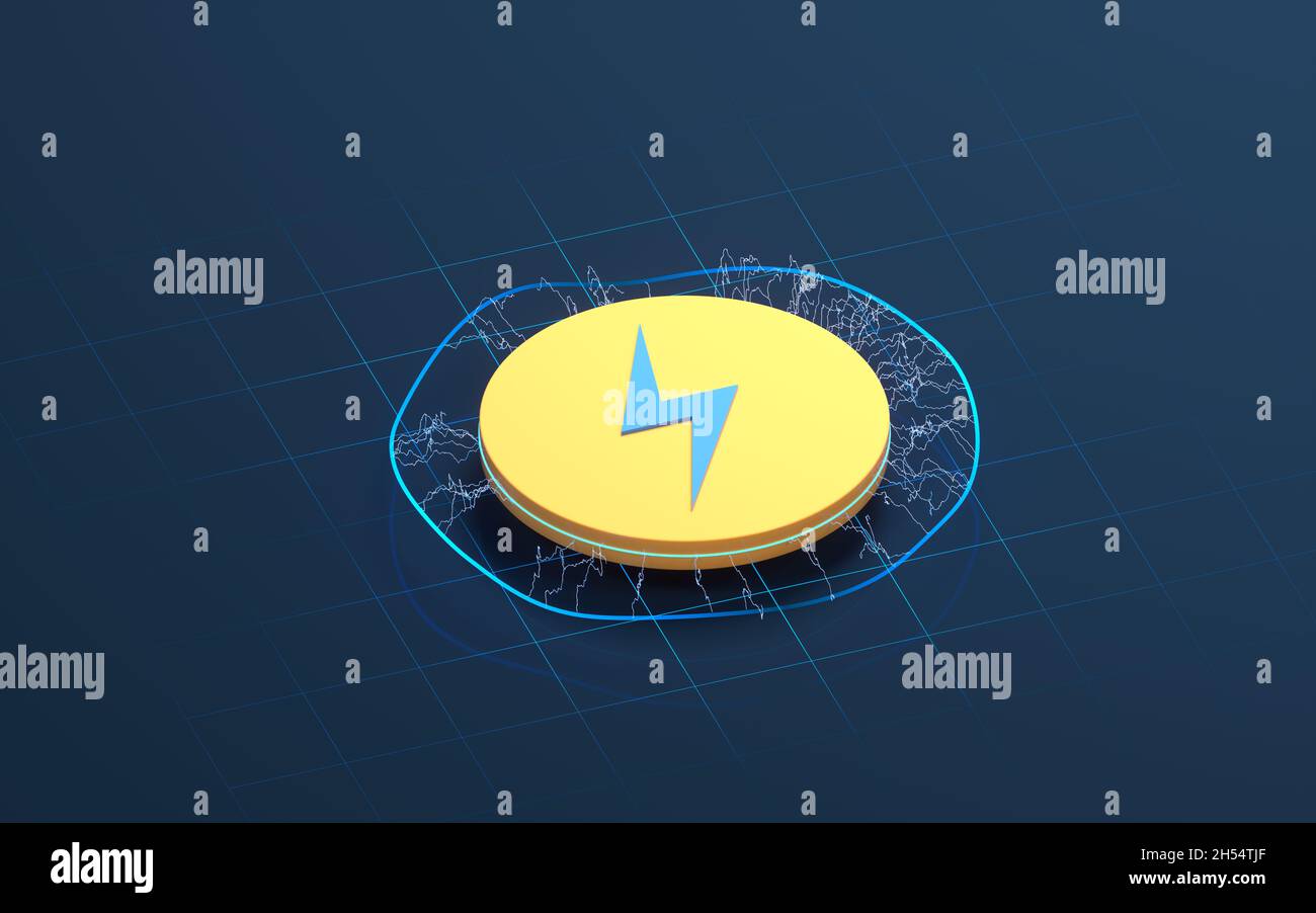 Electricity and energy, 3d rendering. Computer digital drawing Stock ...