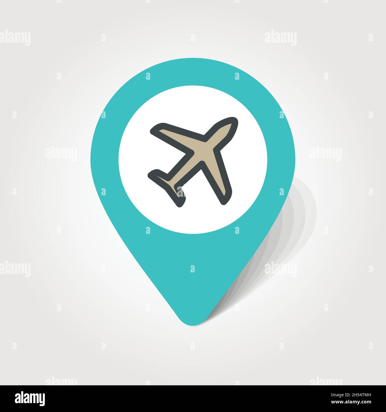 Aircraft, Plane, Airplane map pin icon, map pointer, vector ...
