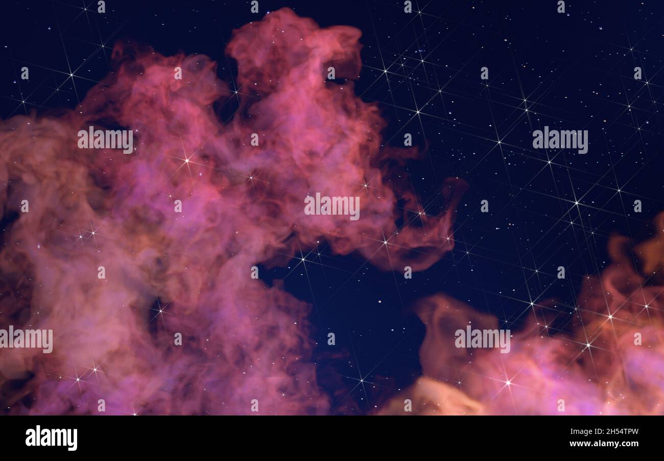 Nebulae and colored smoke, 3d rendering. Computer digital drawing Stock ...
