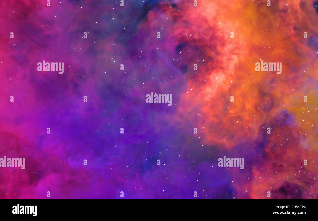 Nebulae and colored smoke, 3d rendering. Computer digital drawing Stock ...