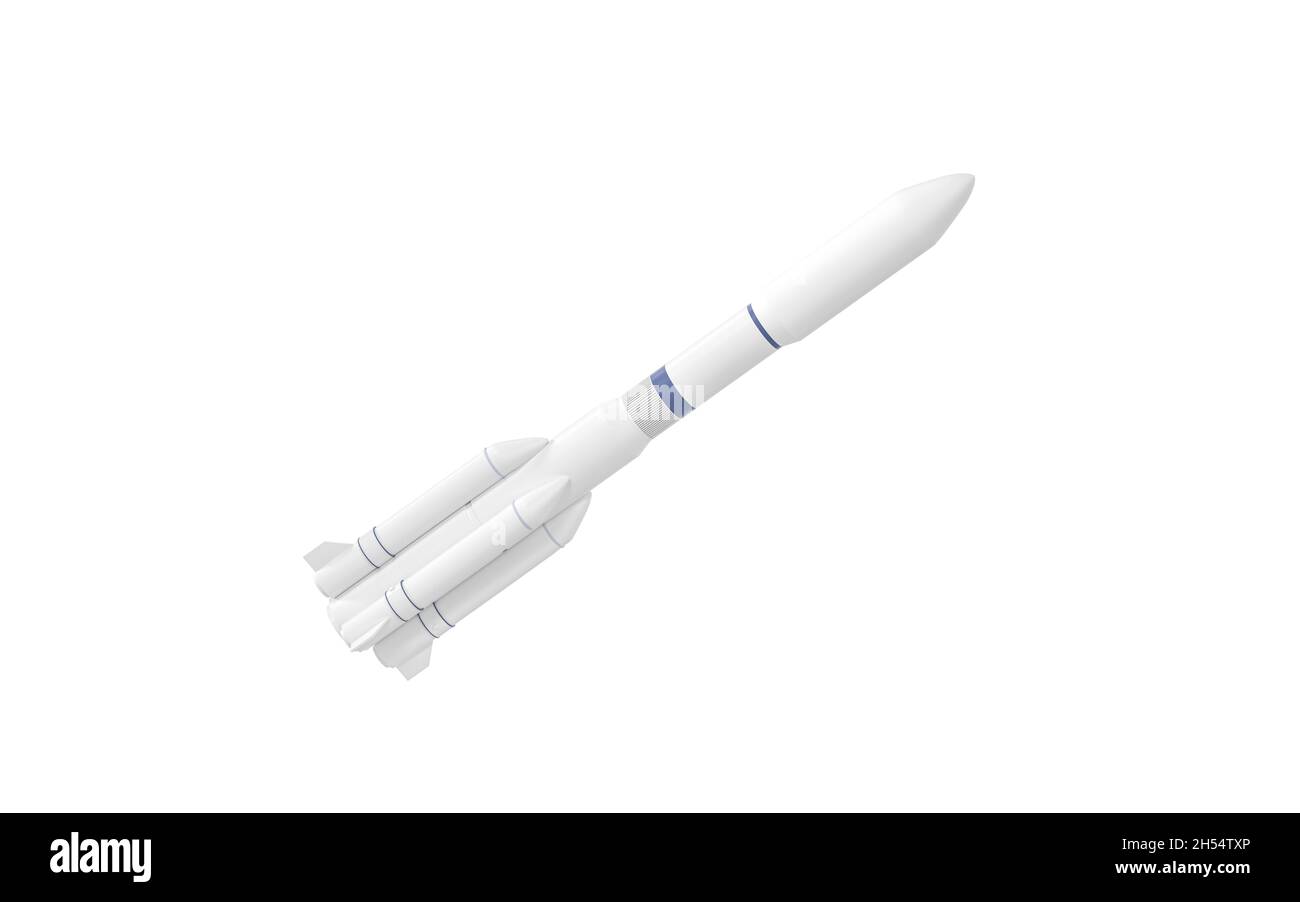 Model rocket with white background, 3d rendering. Computer digital ...
