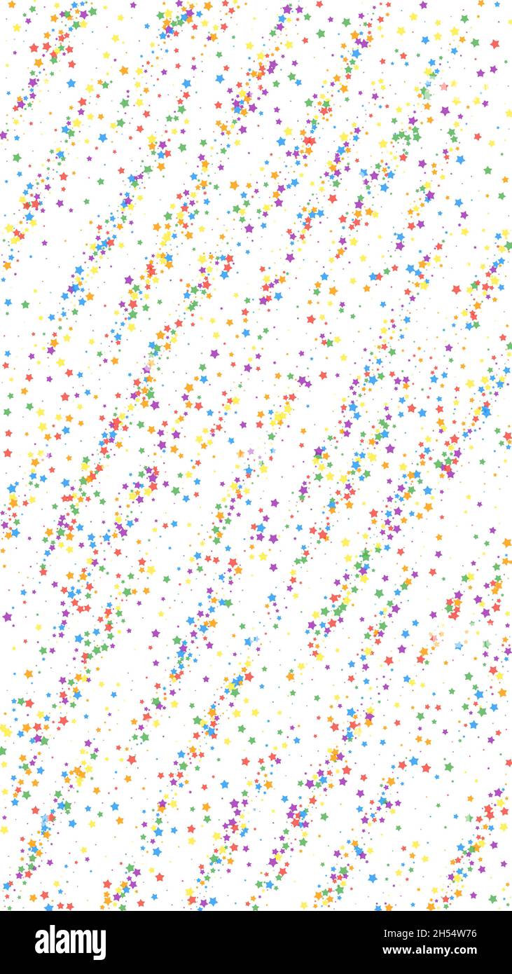 Festive positive confetti. Celebration stars. Childish bright stars on ...