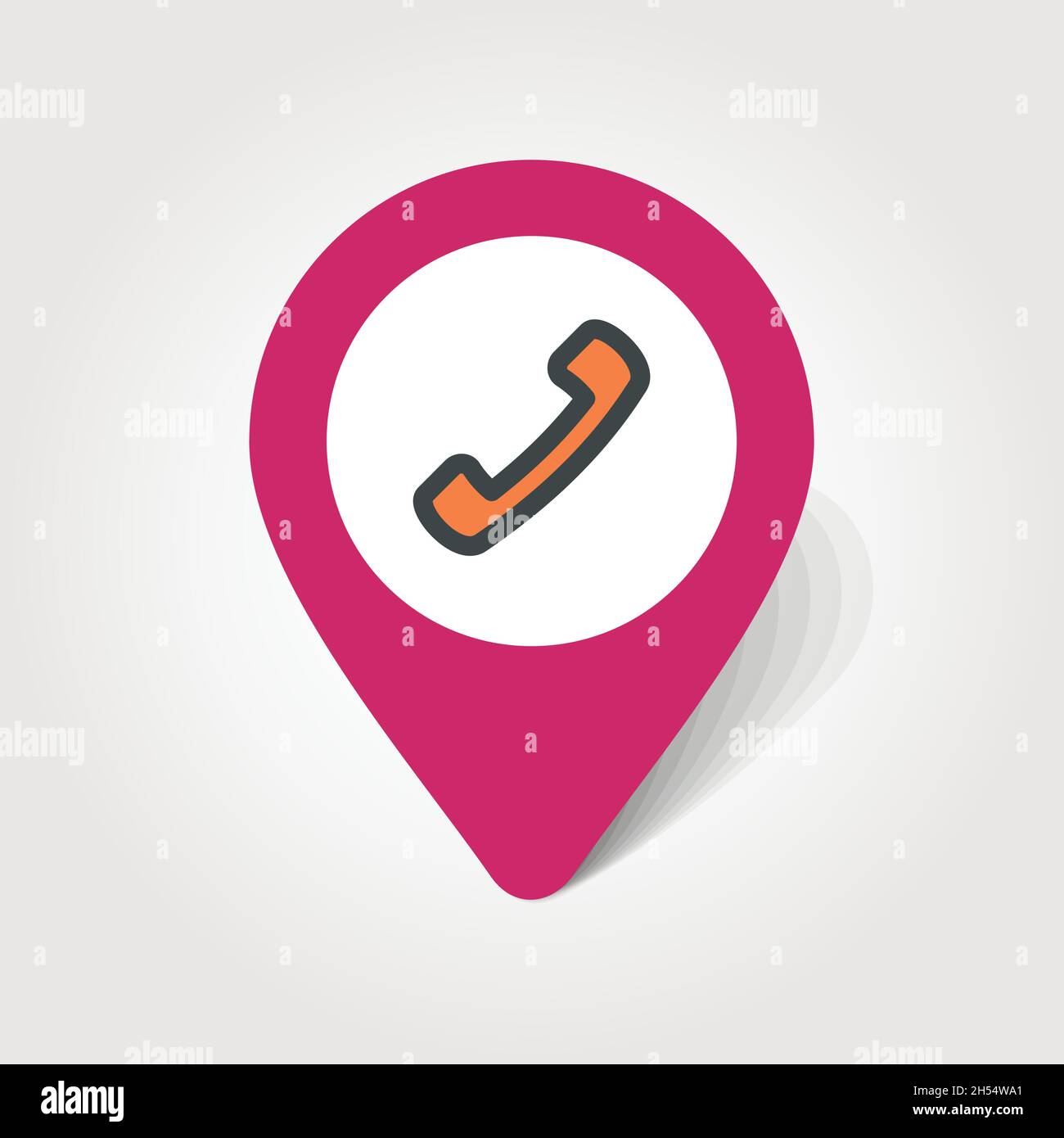 Telephone Handset map pin icon, map pointer, vector illustration eps 10 ...