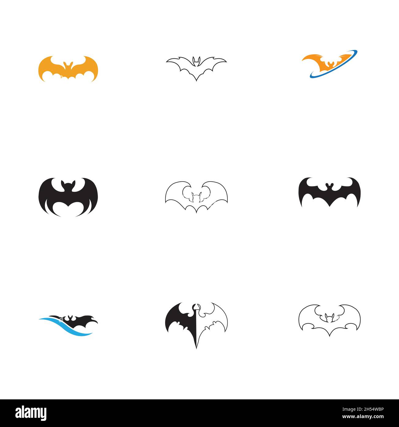 bat logo vector illustration design template - vector Stock Vector ...
