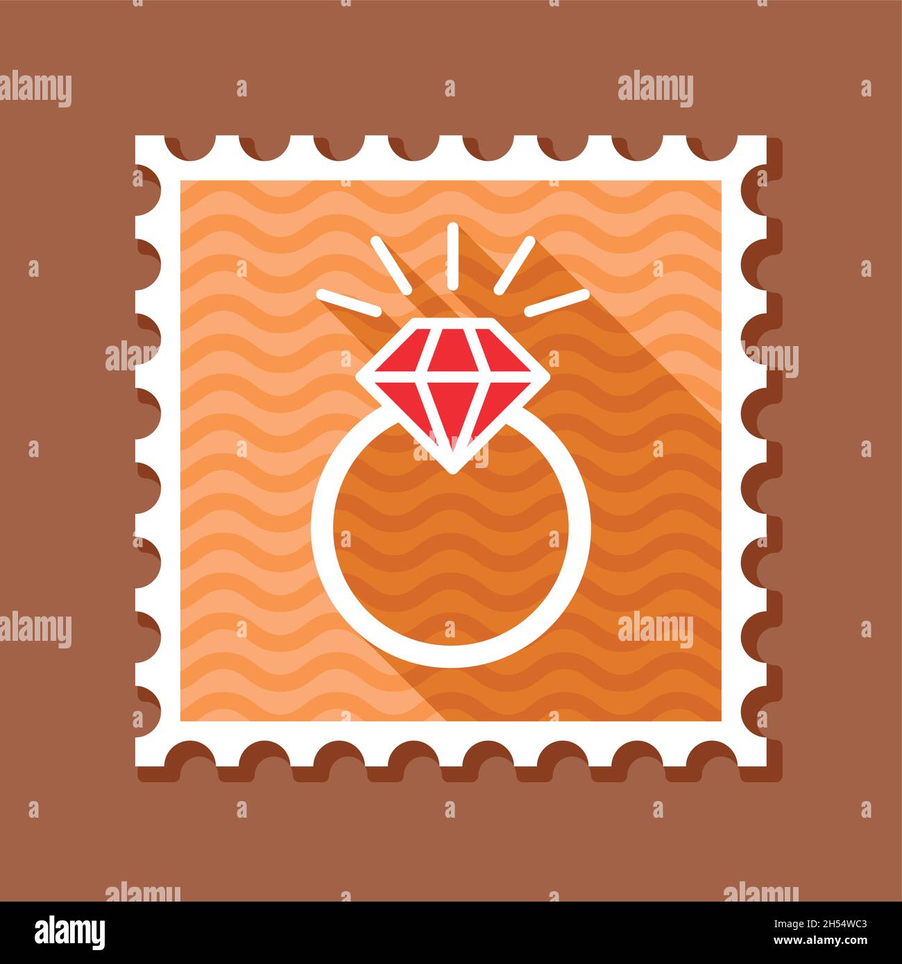 Wedding ring with a diamond stamp. Valentines day symbol. Vector ...