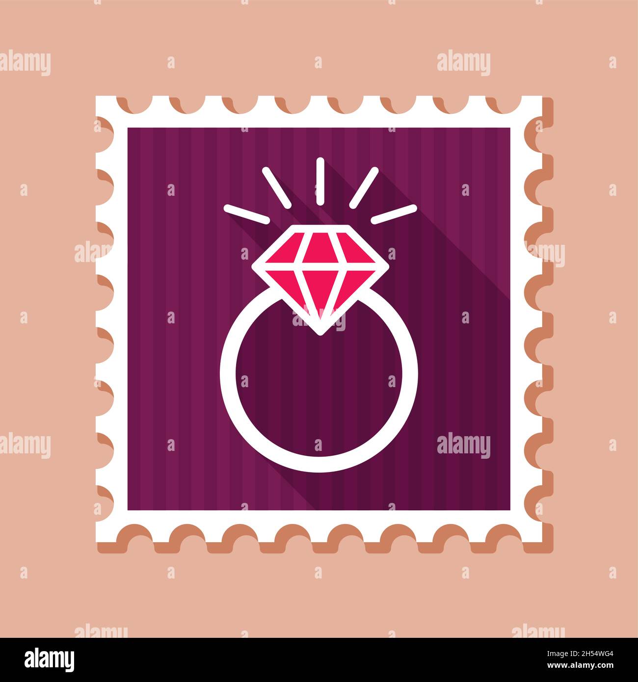Wedding ring with a diamond stamp. Valentines day symbol. Vector ...
