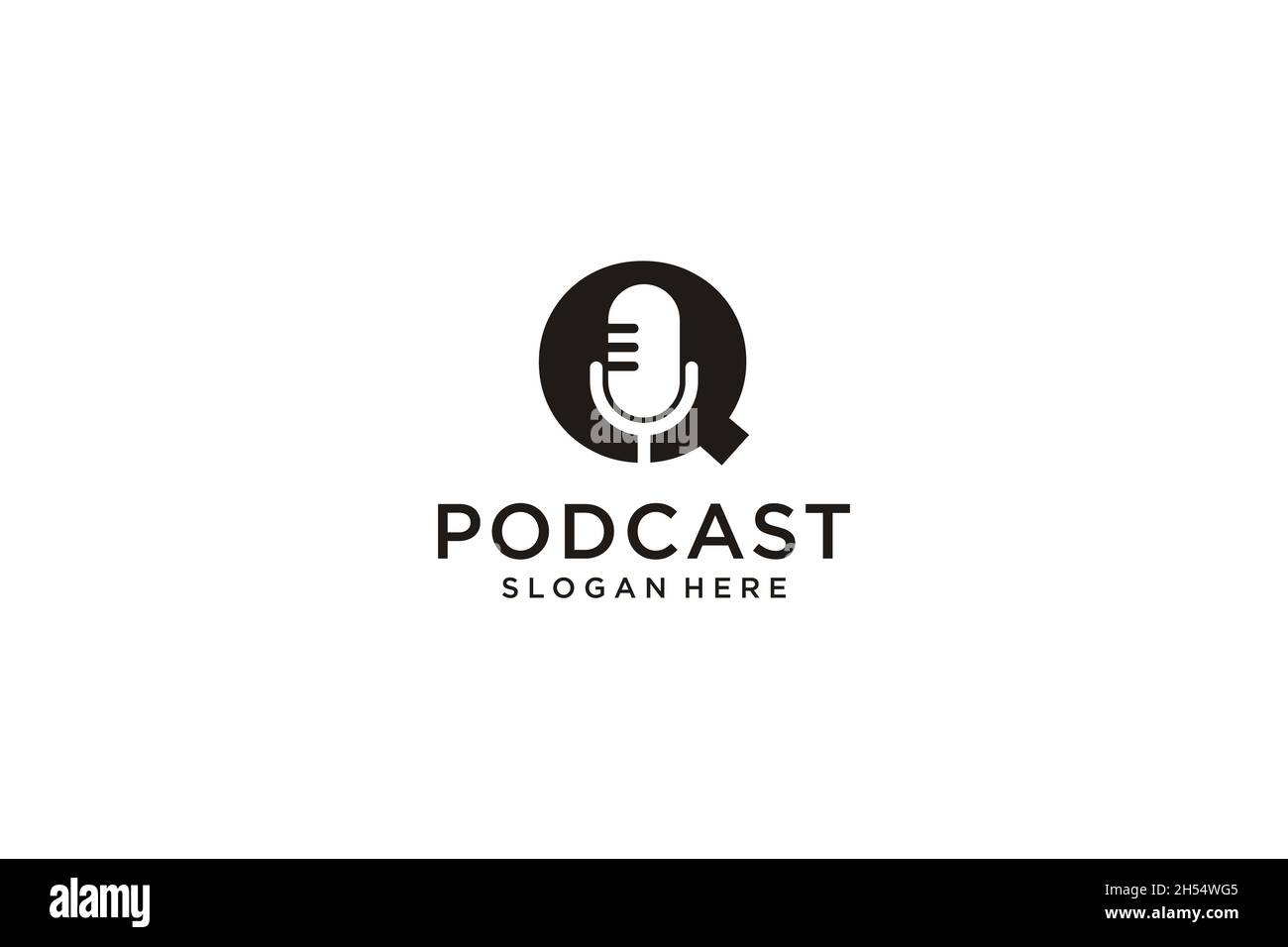 initial letter Q with microphone podcast logo design template vector ...