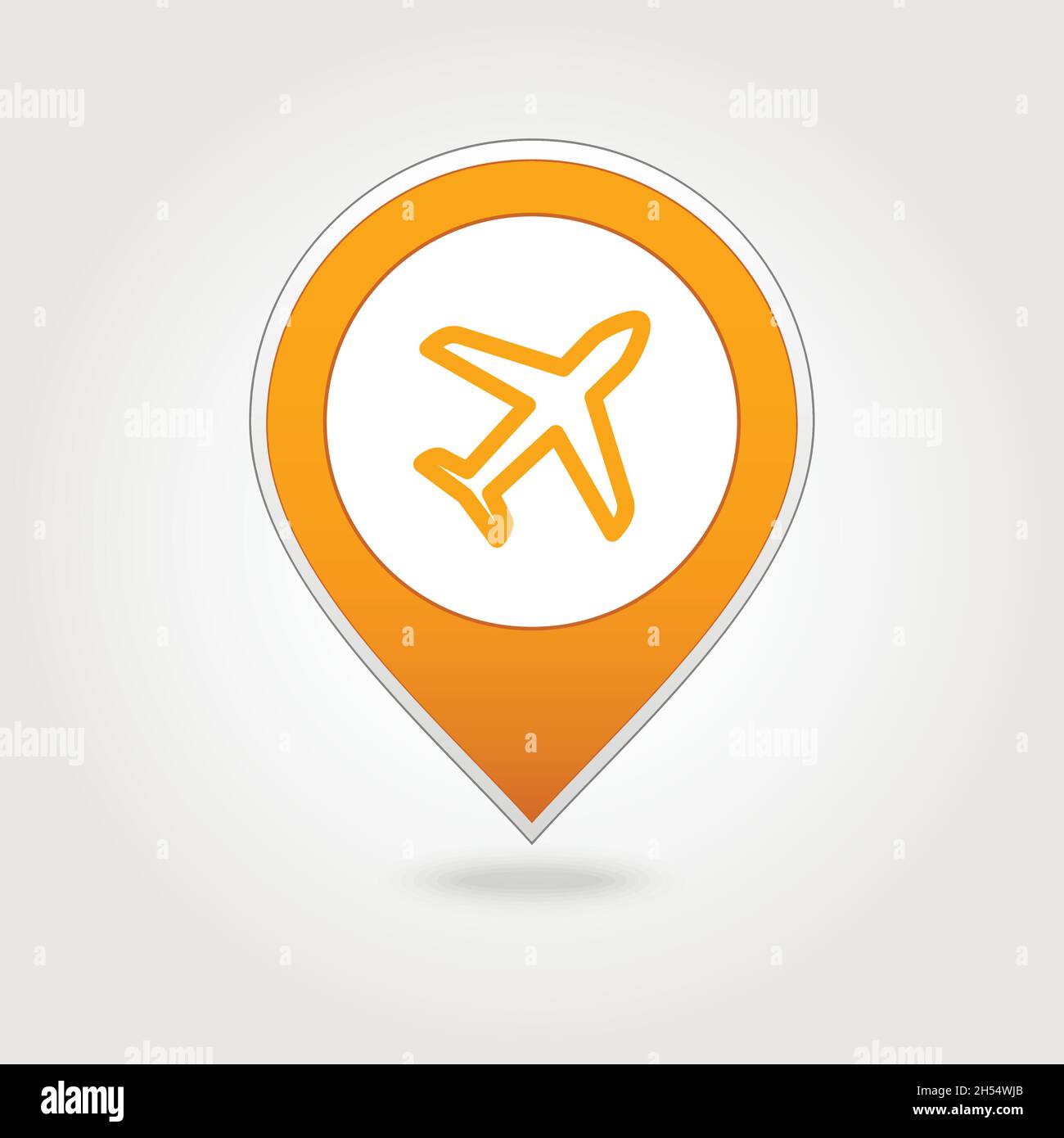 Aircraft, Plane, Airplane map pin icon, map pointer, vector ...