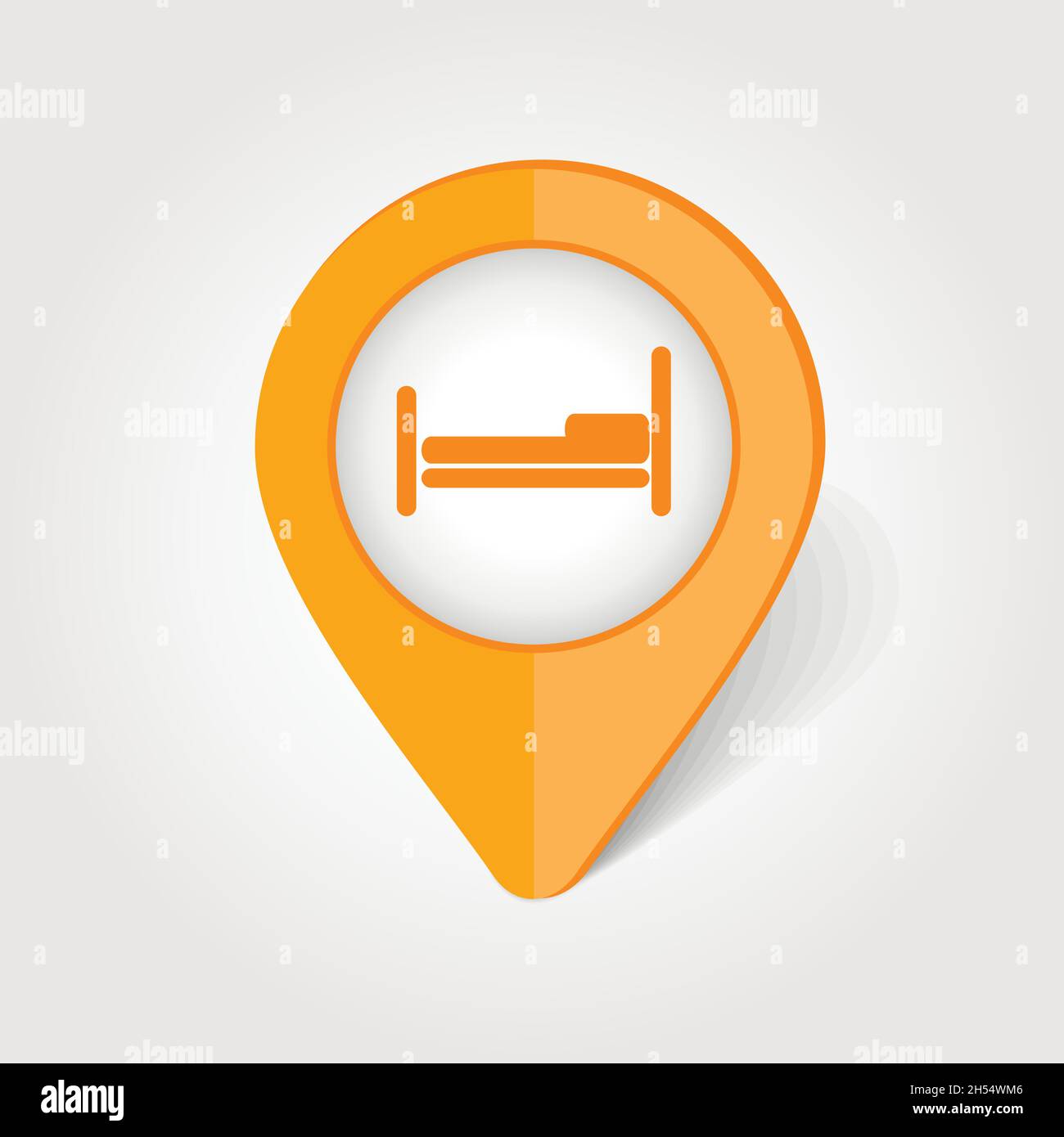 Bed map pin icon, map pointer, vector illustration eps 10 Stock Vector ...
