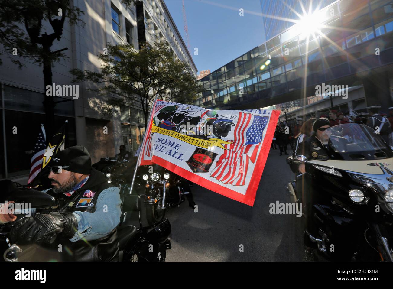 Milwaukee, Wisconsin, USA. 6th Nov, 2021. A member of the Milwaukee HOG ...