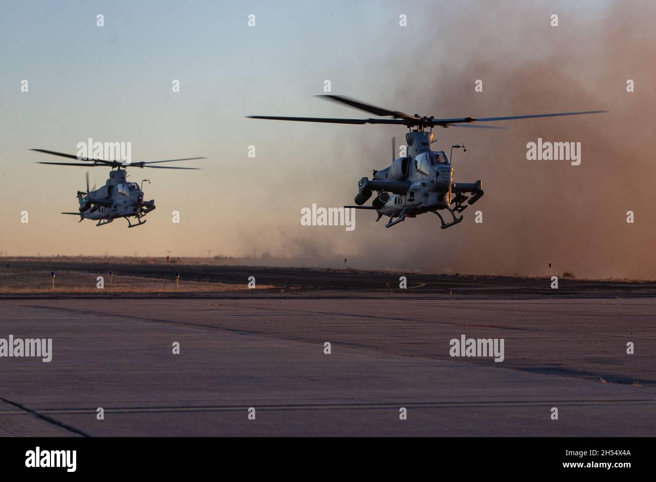 Two AH-1Z Viper helicopters assigned to Marine Light Attack Helicopter ...