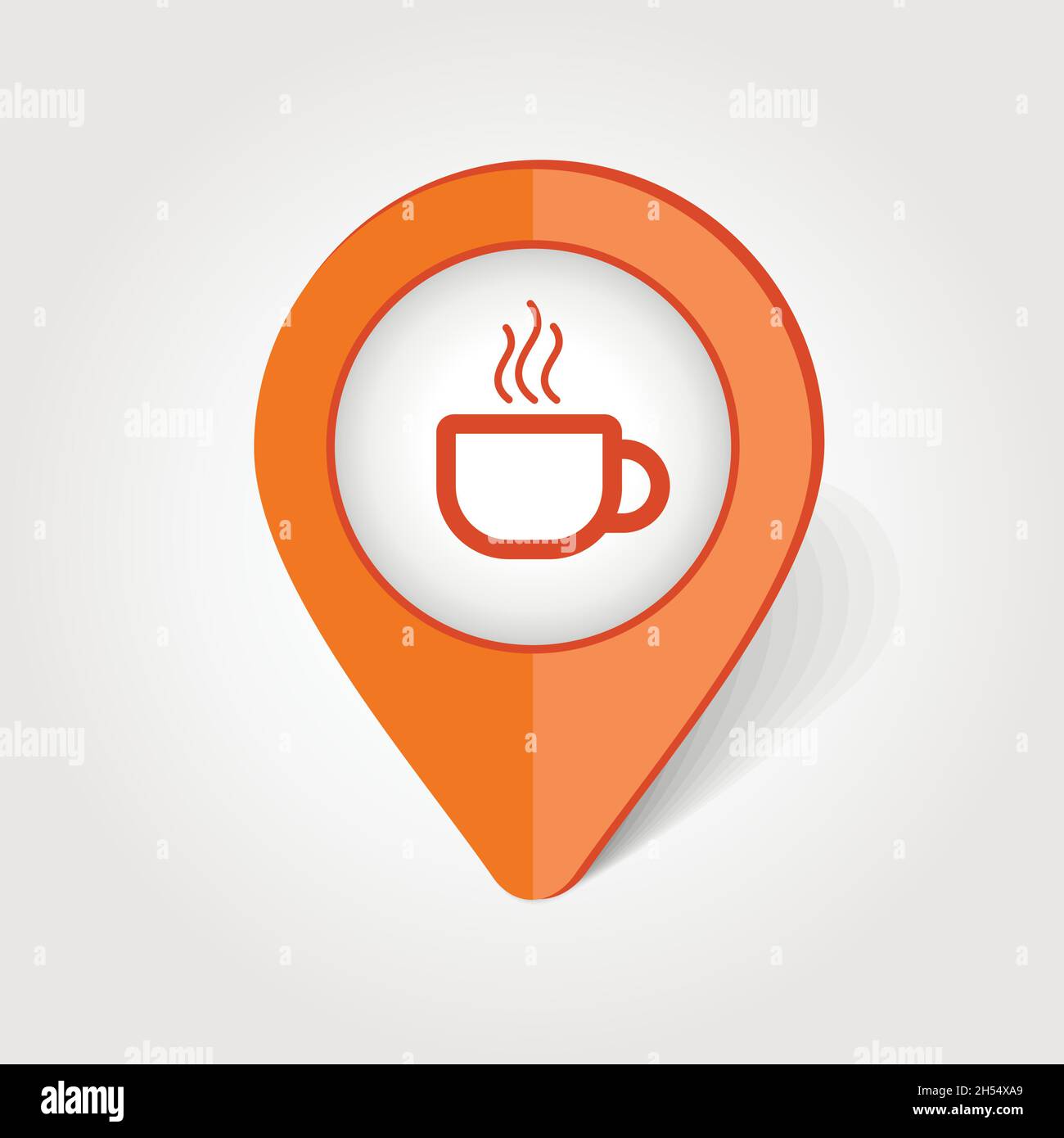 Coffee icon marker map Stock Vector Images - Alamy