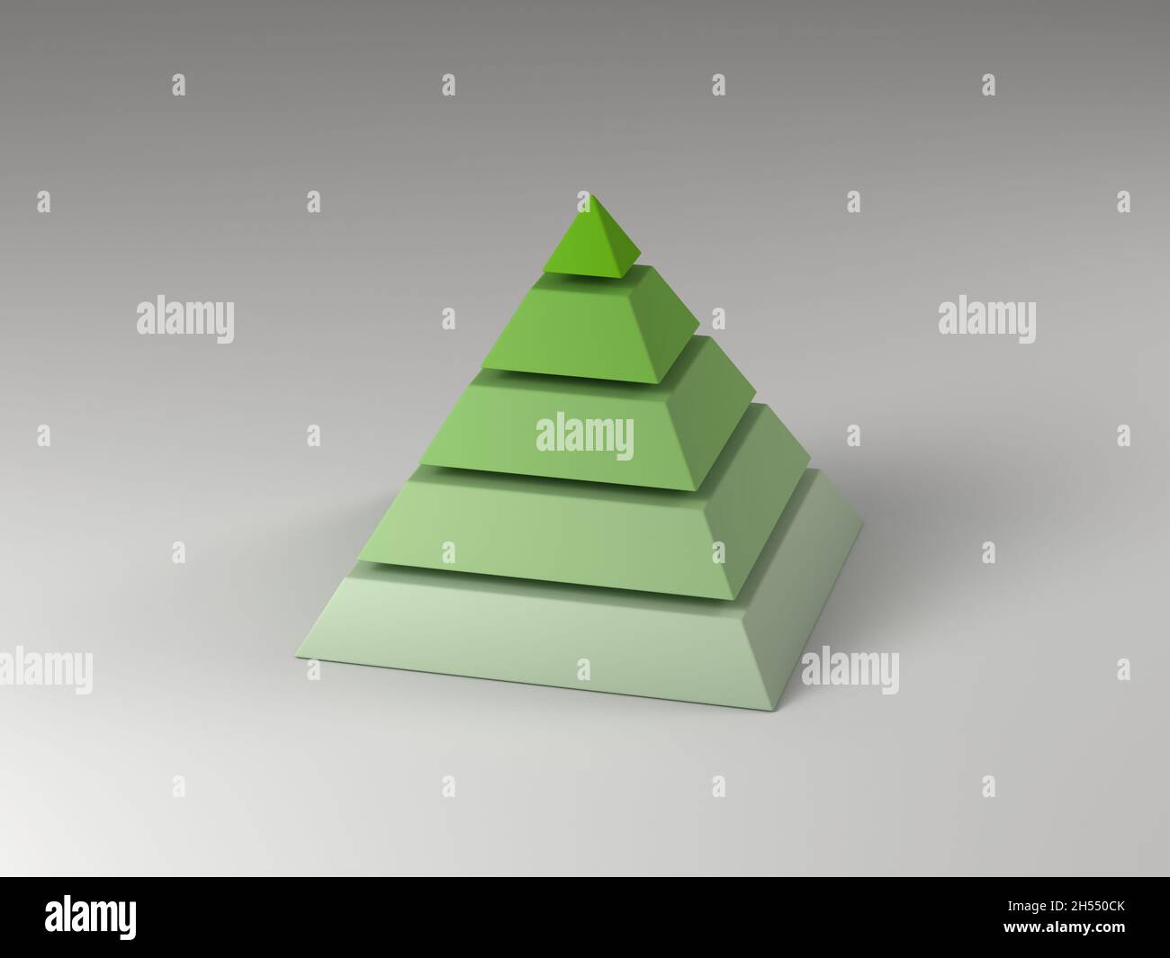 3d rendering of a square-based pyramid divided in horizontal layers ...