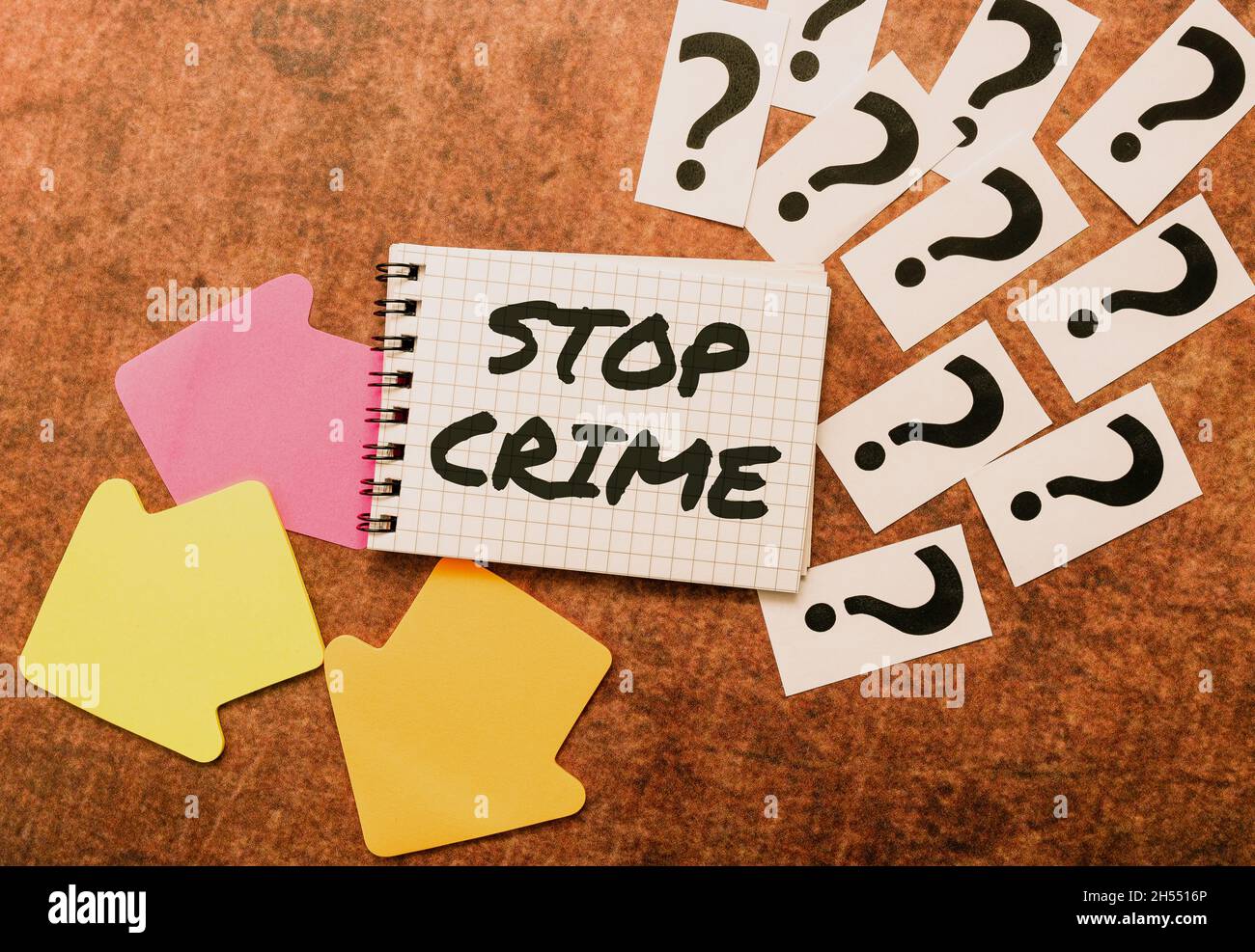 Hand writing sign Stop Crime. Business showcase the effort or attempt ...