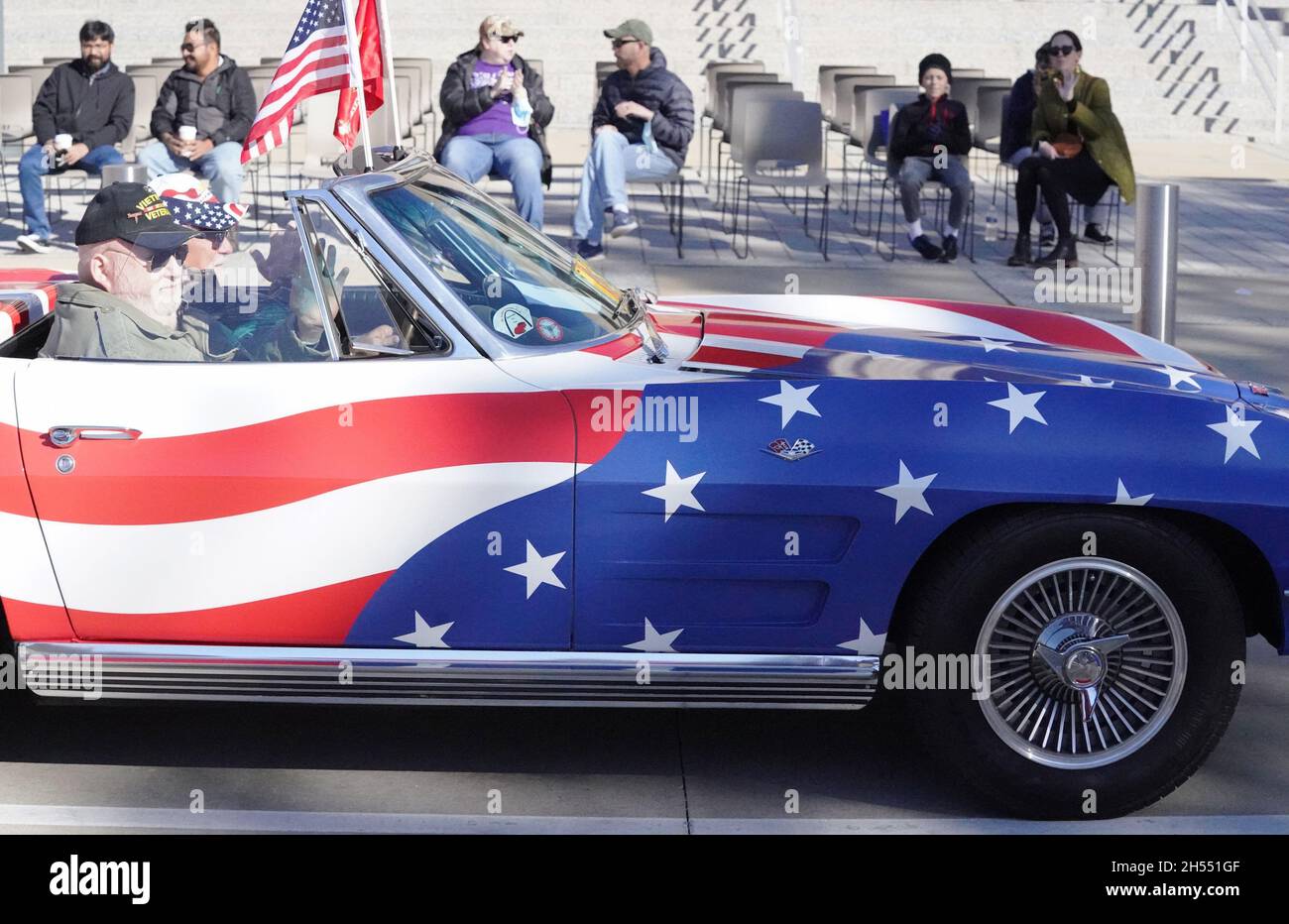 St. Louis, United States. 06th Nov, 2021. War veterans in a flag ...