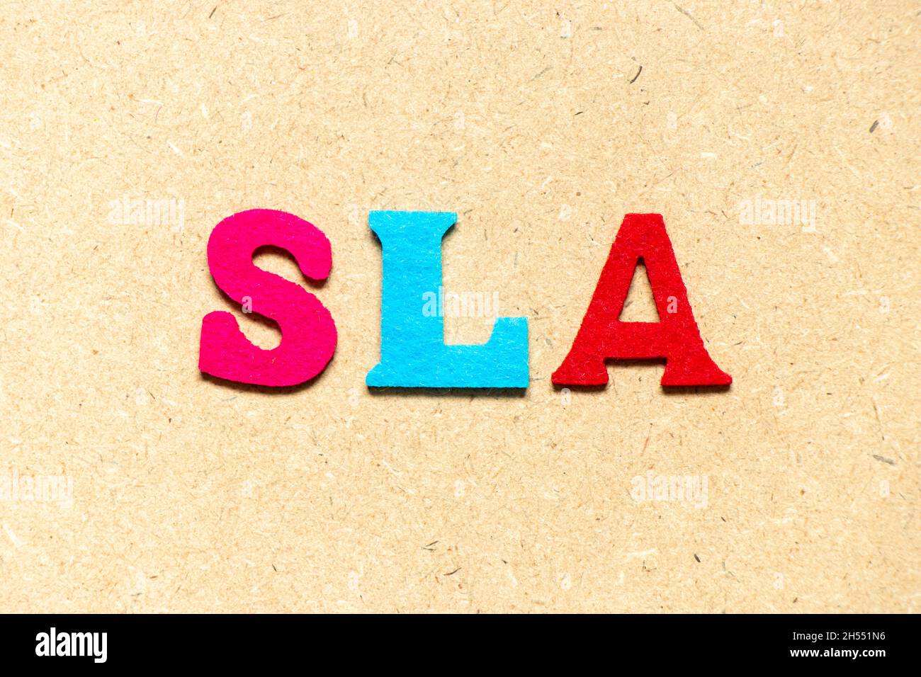 Color cloth alphabet letter in word SLA (Abbreviation of Service level ...