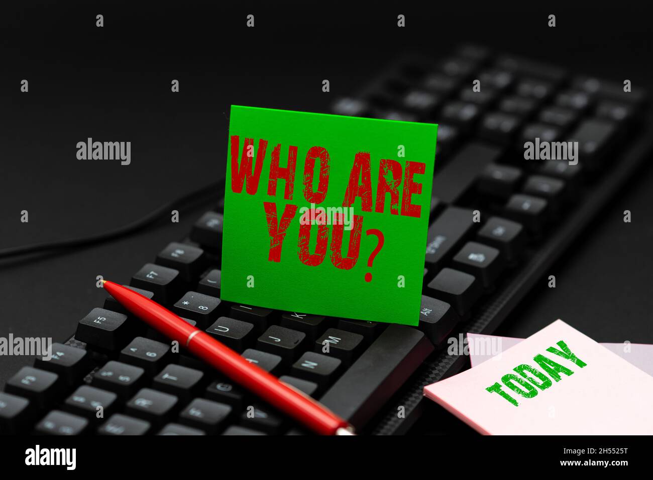 Handwriting text Who Are You Question. Concept meaning asking a person ...