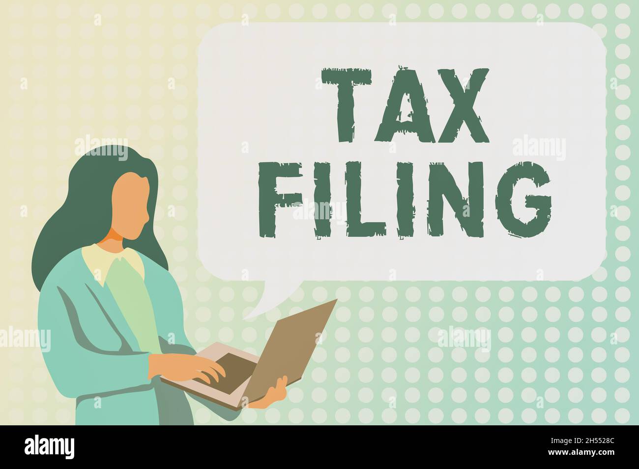 Sign displaying Tax Filing. Conceptual photo Submitting documens filed ...