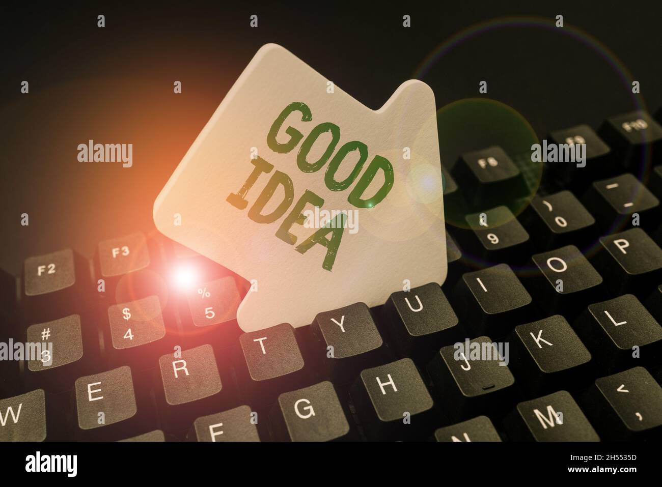 Text caption presenting Good Idea. Word for an excellent suggestion and ...