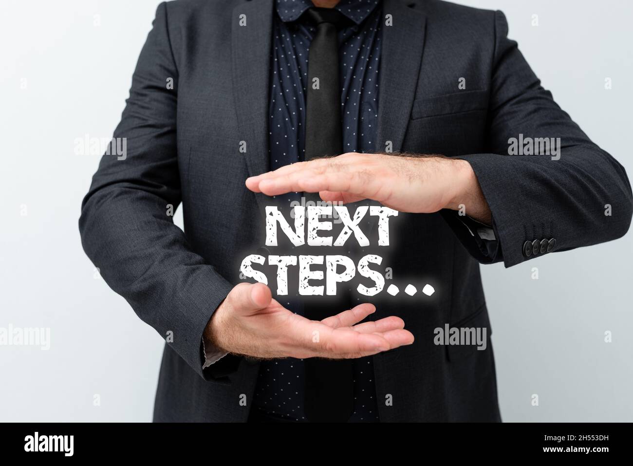 Sign displaying Next Steps. Concept meaning something you do after you ...