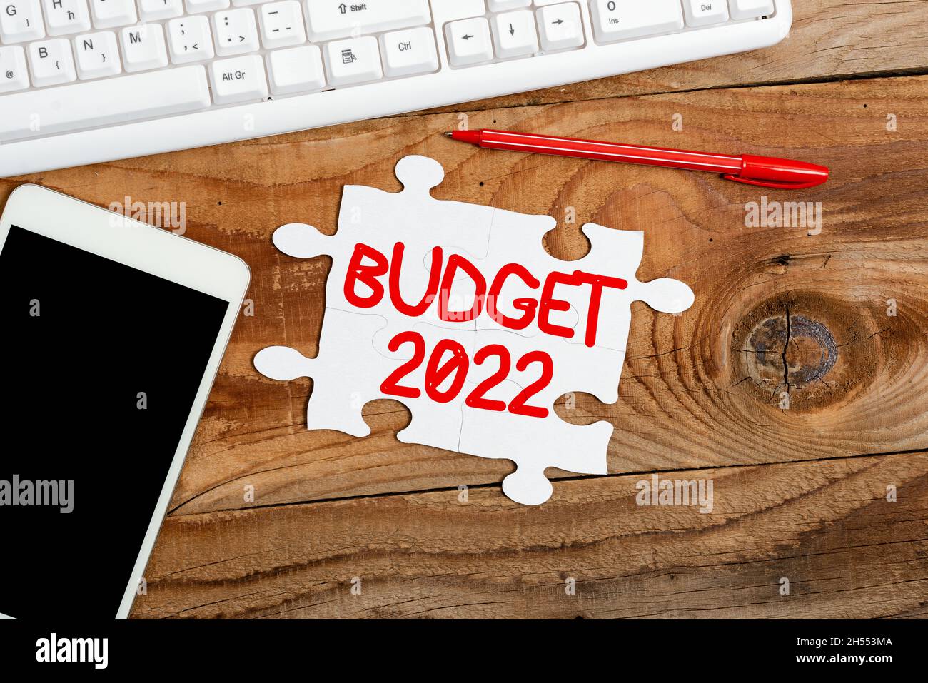 Conceptual display Budget 2022. Business showcase estimate of income ...