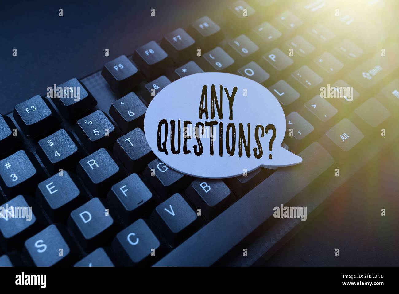 Text showing inspiration Any Questions Question. Conceptual photo you ...