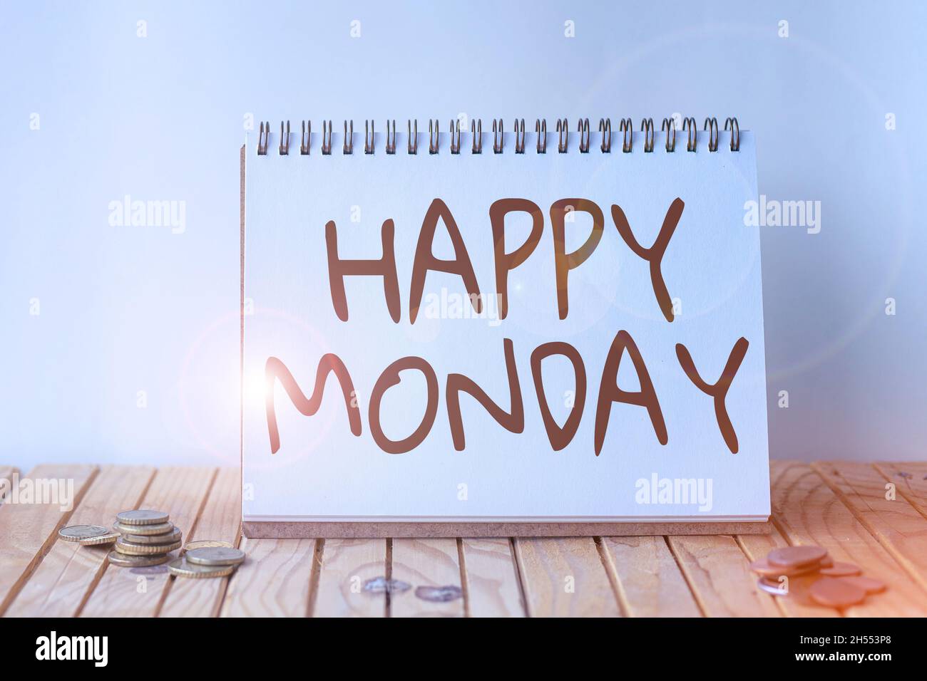 Sign displaying Happy Monday. Business concept telling that person ...
