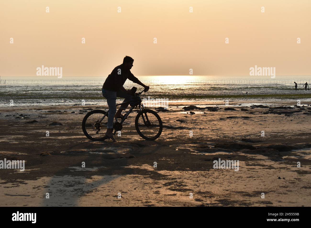 Bicycle on the sea beach Stock Photo - Alamy